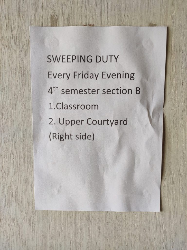GJTC, 25th March 2021. Sweeping Duty – Government J. Thankima College
